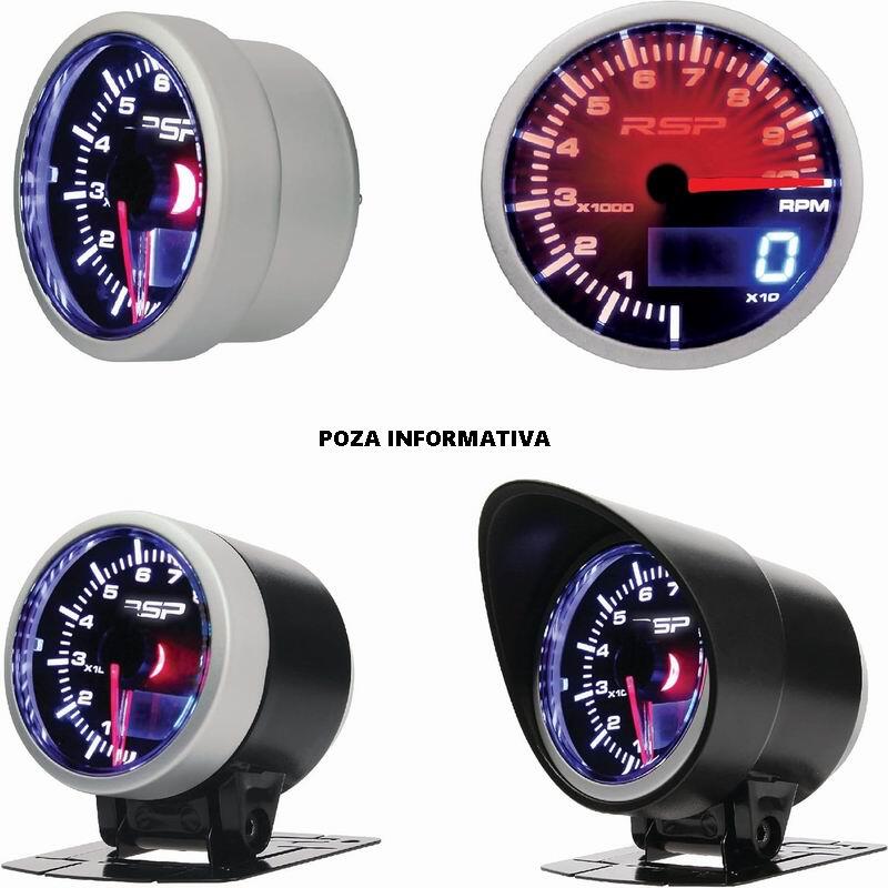 Ceas indicator presiune ulei, digital, LED, fi52mm, 12V, multicolor, cu ...